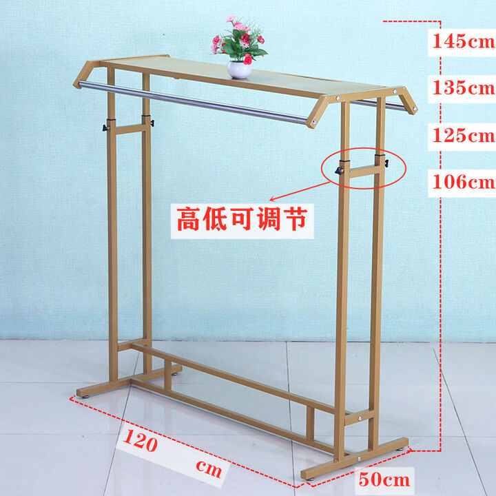 咏幻服装店展示架落地式女装店货架双杠架可架双排挂衣架落地 纳米金帕头架长1.2米 高度可升降 官方标配【图片 价格 品牌 报价】-京东