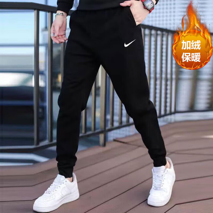 耐克（NIKE）运动裤男装冬季新款男裤加绒保暖休闲裤束脚卫裤长裤BV2672-063 全黑色716831-010/加绒保暖 M【图片 价格 ...