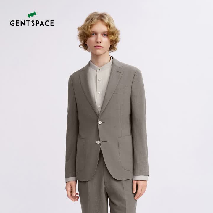 GENTSPACE男士西服春新品平驳领二粒扣双开叉轻便优雅舒适西装上装 棕灰色 XS 44 165/88A【图片 价格 品牌 报价】-京东