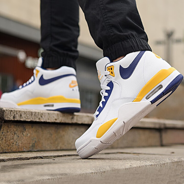 NIKE耐克男鞋运动鞋 AIR FLIGHT 89AJ4兄弟气垫鞋实战缓震战靴休闲篮球鞋 BQ4212-102 湖人 41【图片 价格 品牌 ...