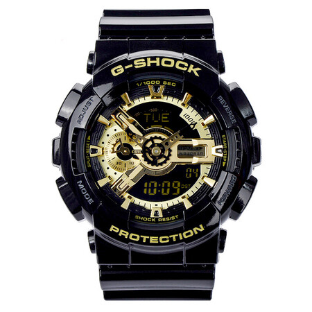 卡西欧（CASIO）G-SHOCK手表男女大盘时尚双显多功能防水防震运动电子潮流男表 黑金GA-110GB-1A-京东商城【降价监控 价格走势 ...